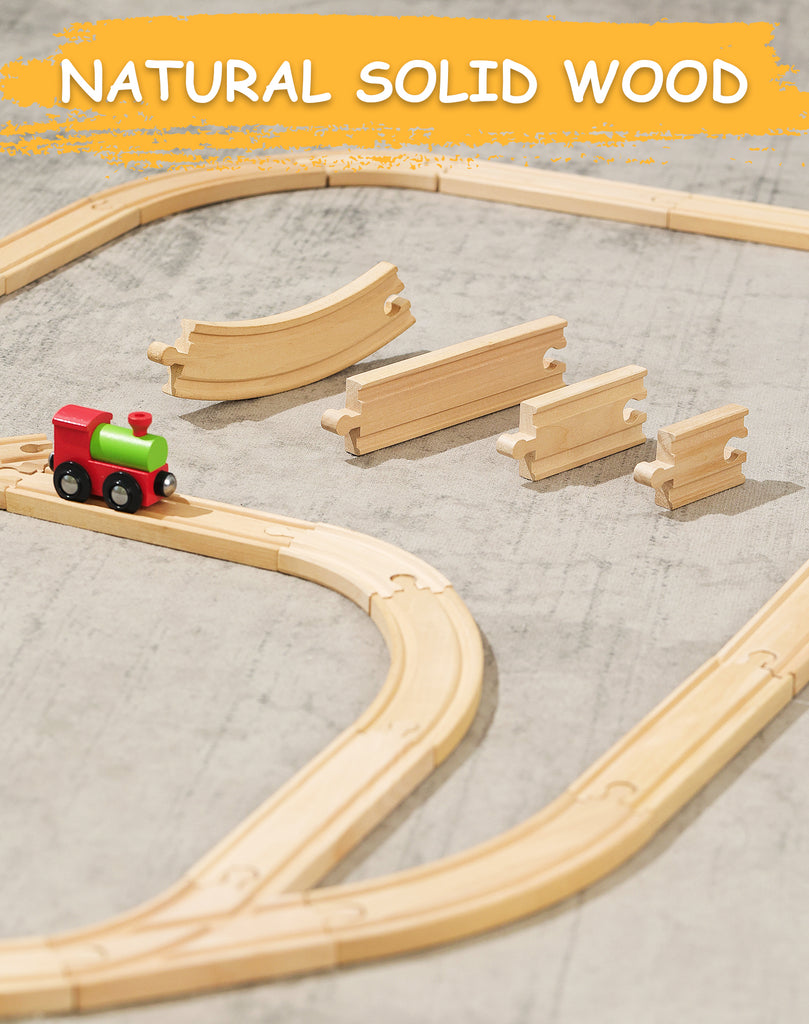 Wooden Train Track Expansion (52 pcs)| SainSmart Jr. Toys