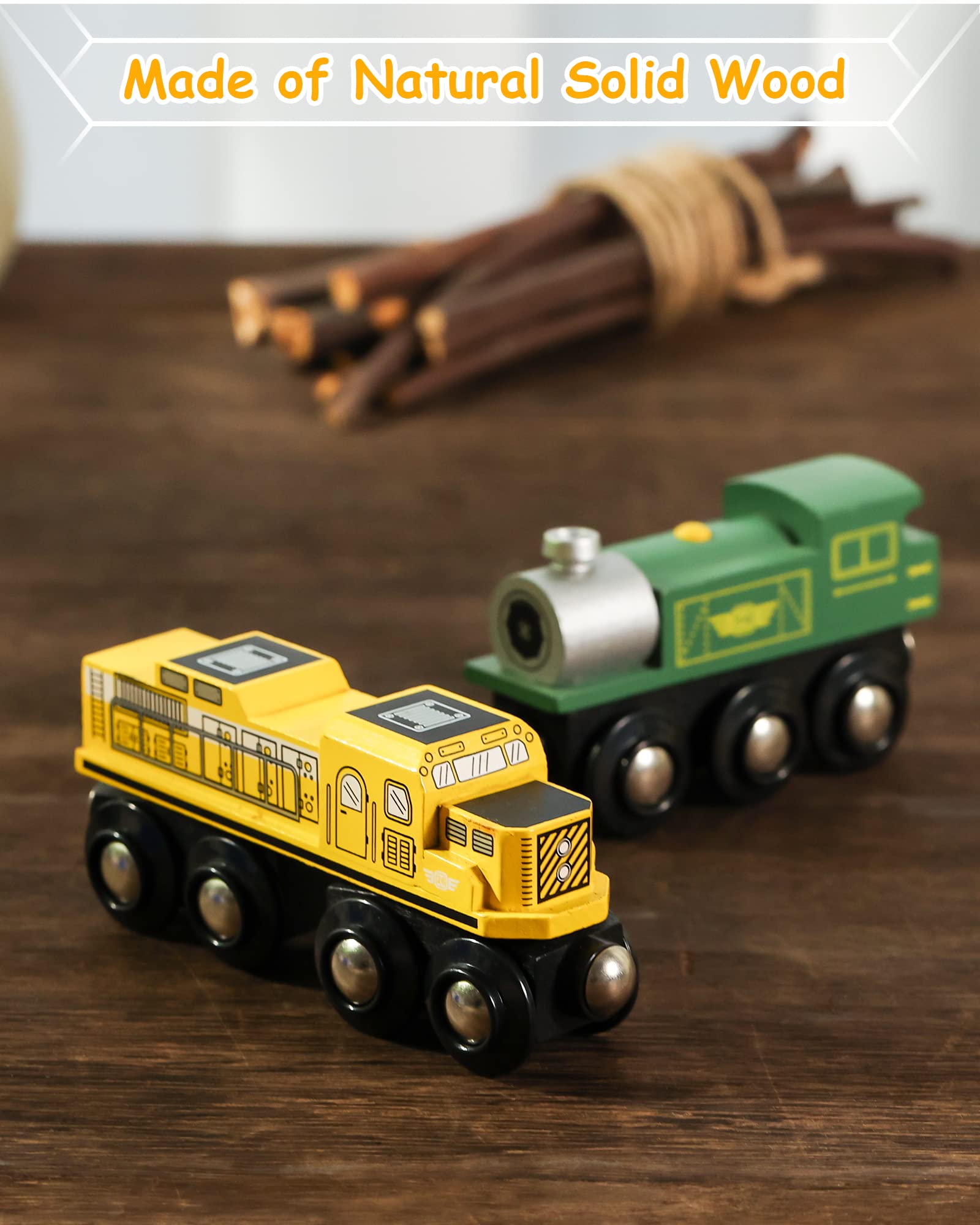SainSmart Jr. Wooden Train Set Accessories, Magnetic Toy Car Set (10 ...