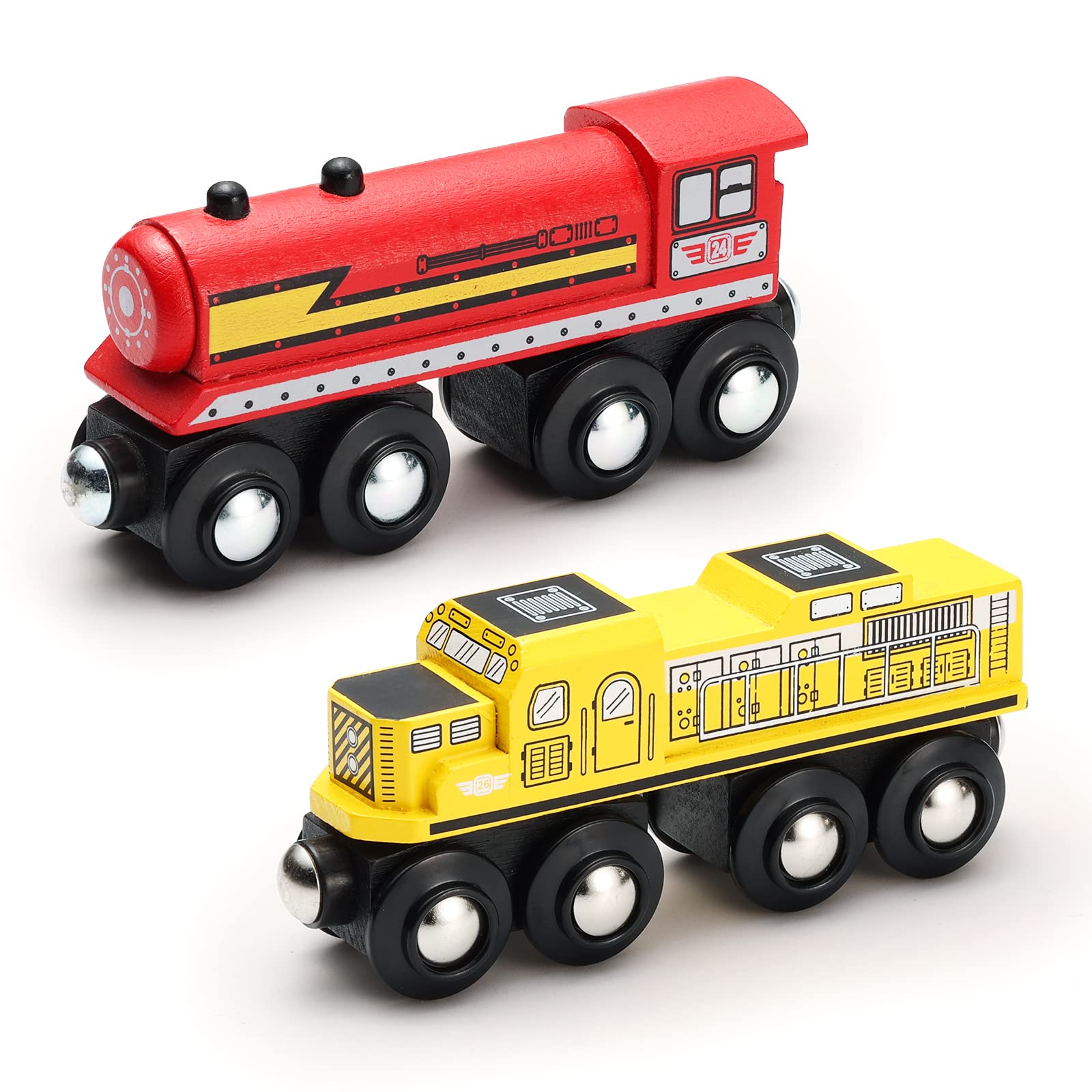 SainSmart Jr. Wooden Train Set Accessories, Magnetic Toy Car Set (10 ...