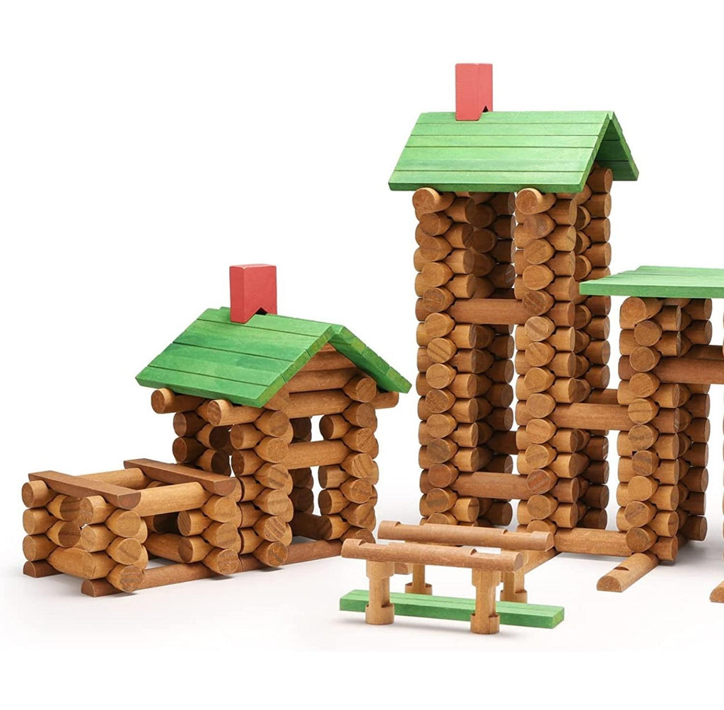 Wooden Log Cabin Set Building House Toy (300 pcs) | SainSmart Jr. Toys